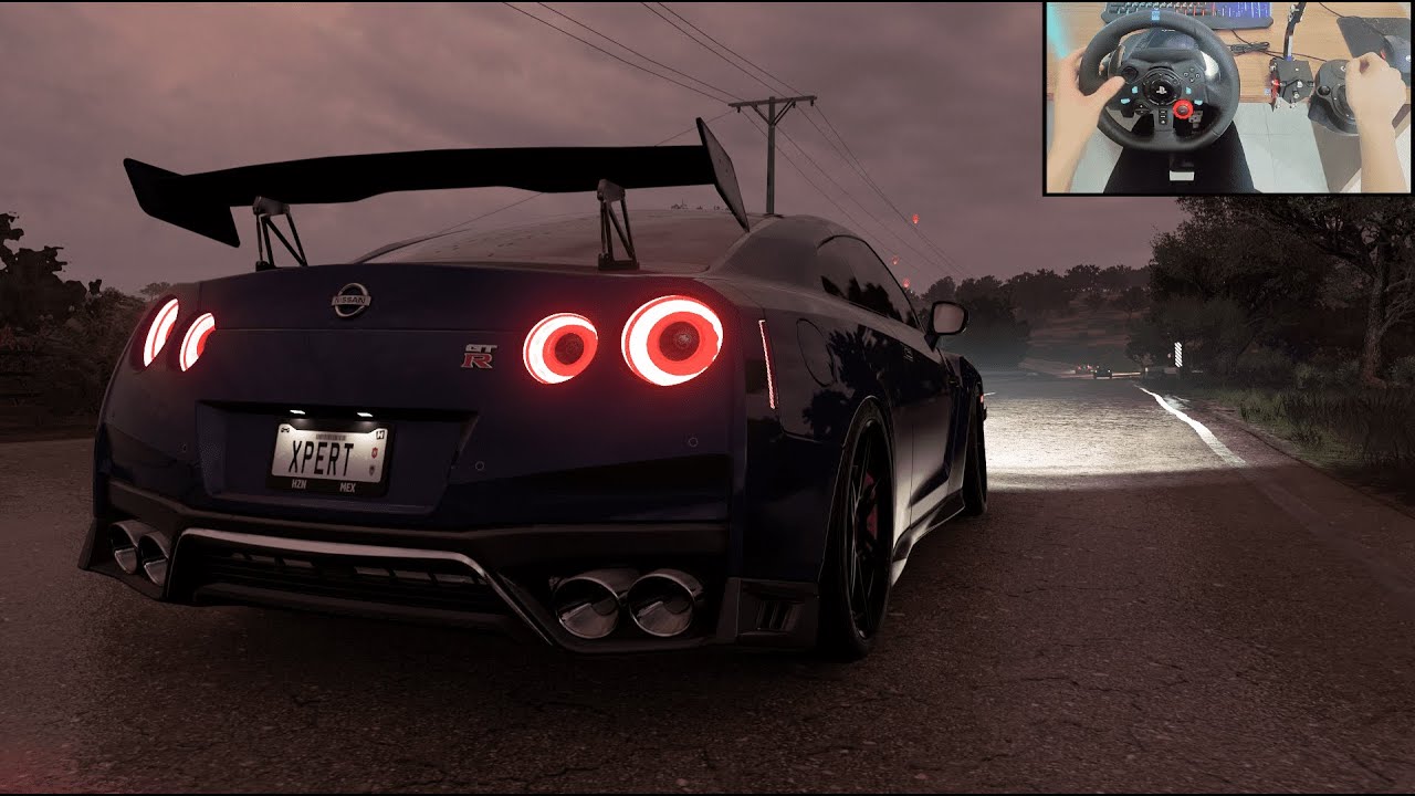 Night drive in Nissan GTR R35 2017 | Forza Horizon 5 | Steering Wheel ...