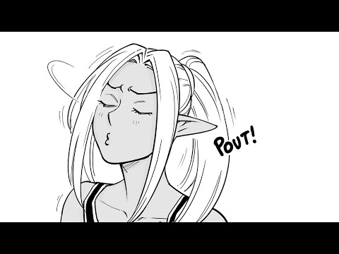Pouty Dark Elf | comic by baalbuddy