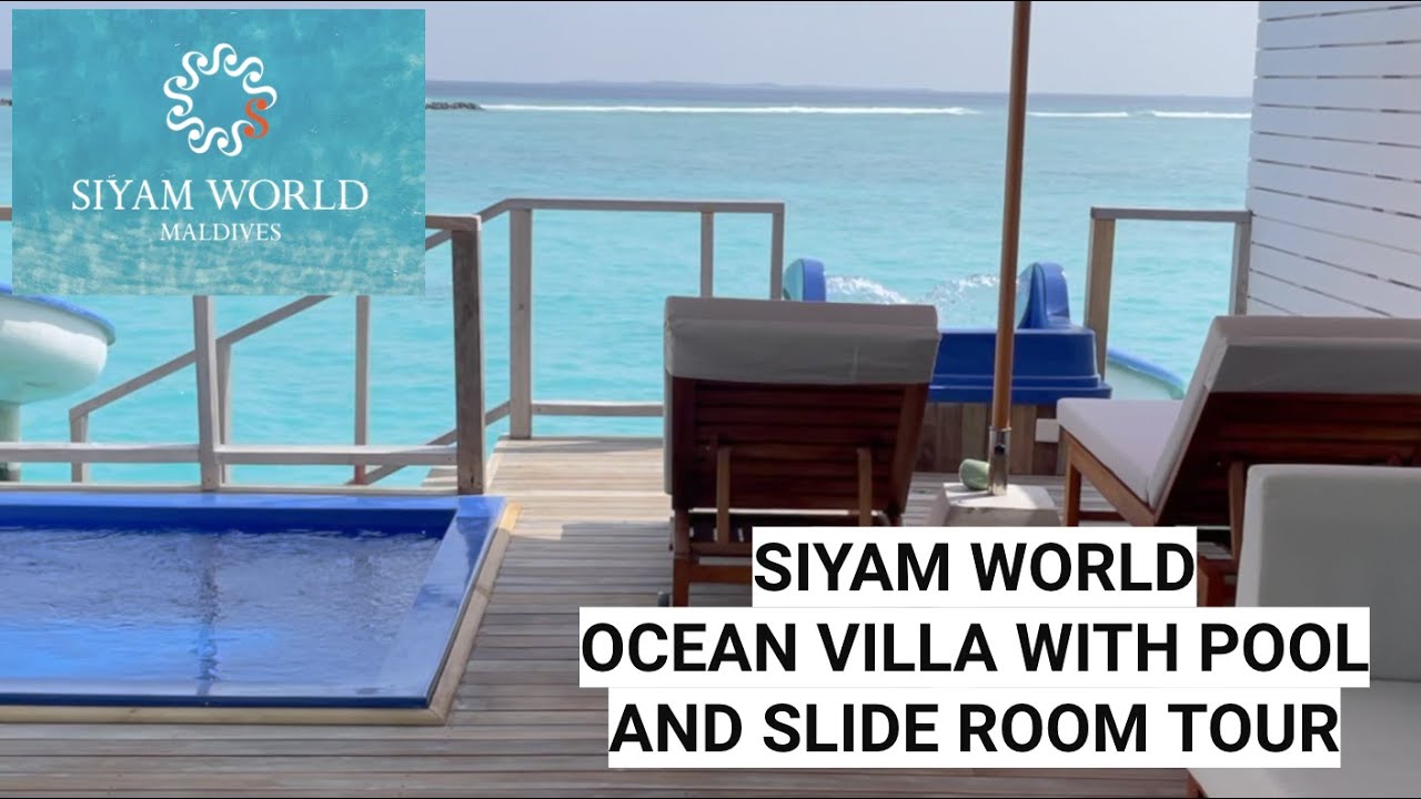 SIYAM WORLD WATER VILLA WITH POOL AND SLIDE ROOM TOUR - YouTube