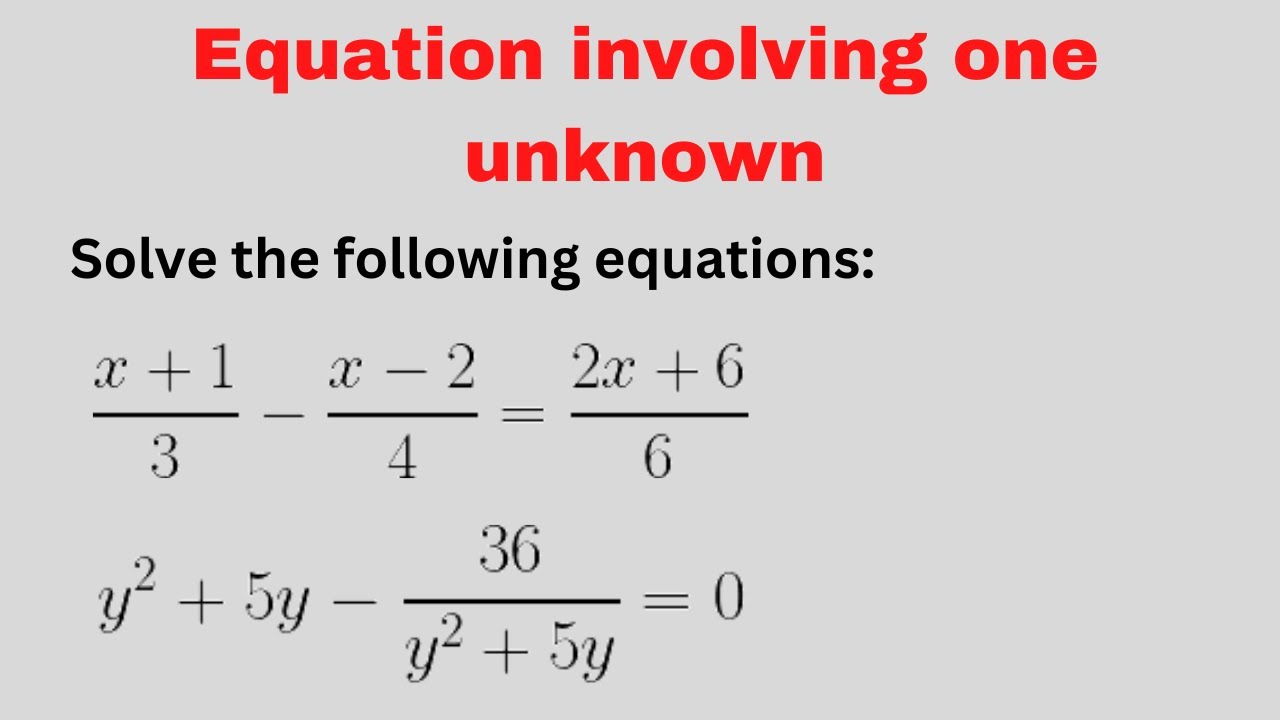 Indices : Equation Involving One Unknown - Lesson 5 - YouTube