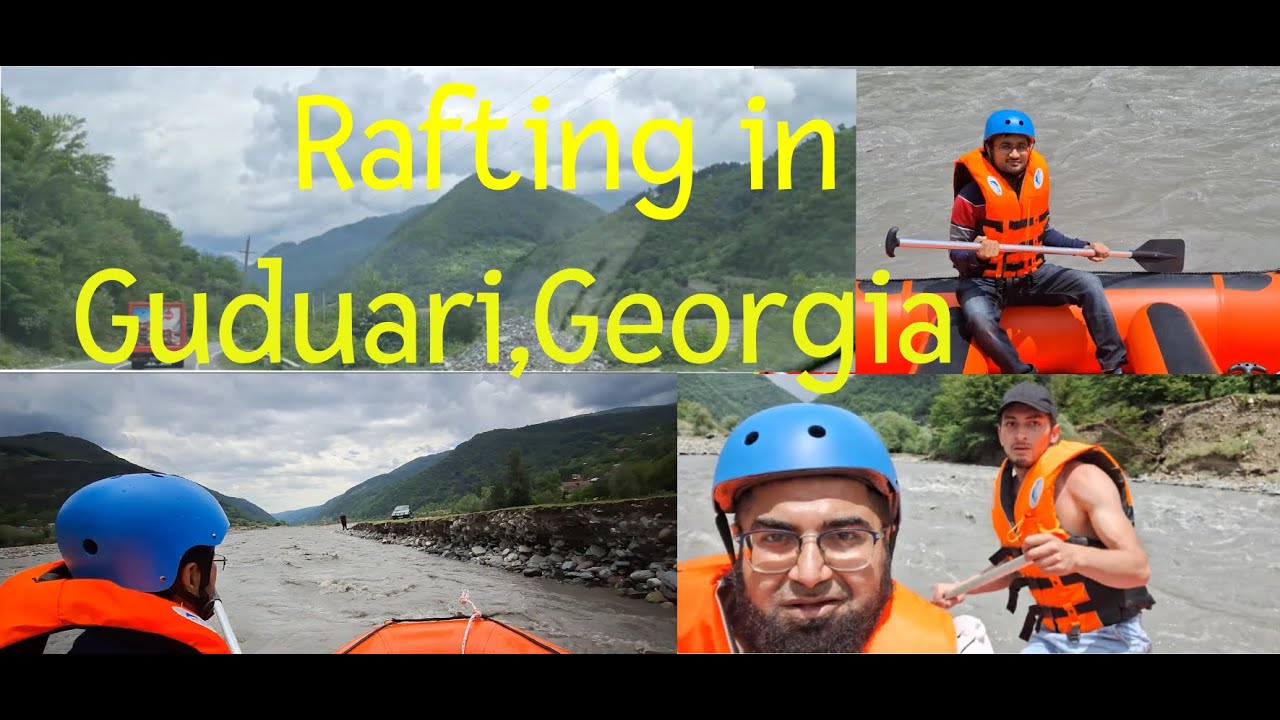 Rafting in Guduari, Georgia - Fast flowing river through dense forest ...