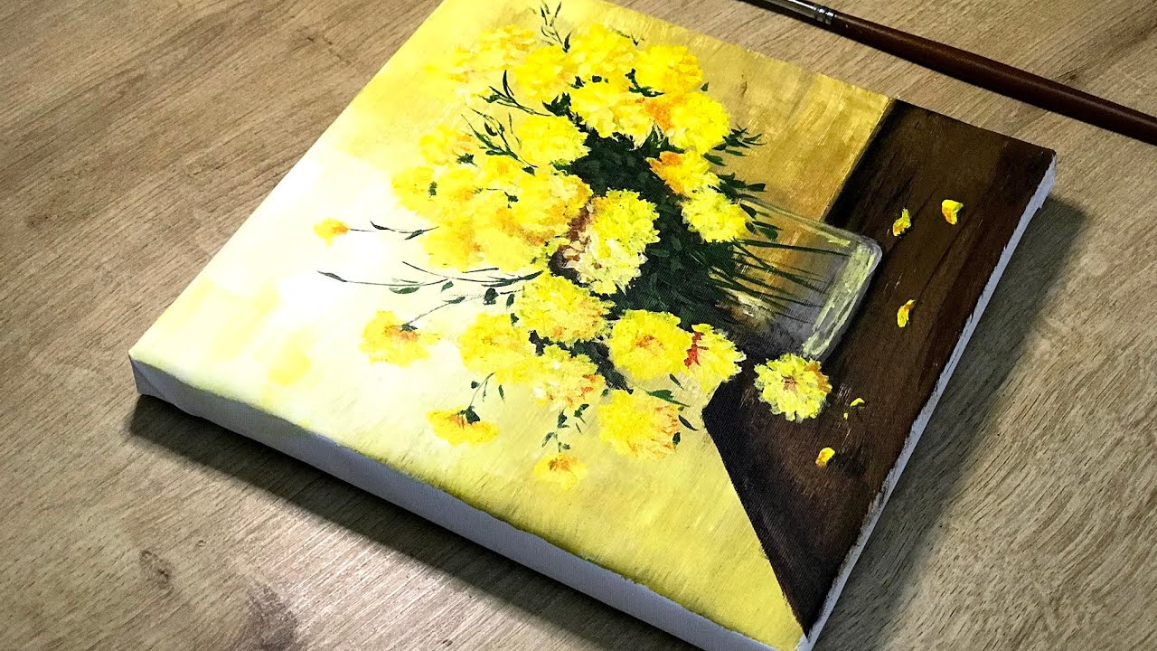 Acrylic painting tutorials on canvas/ techniques for beginners - YouTube