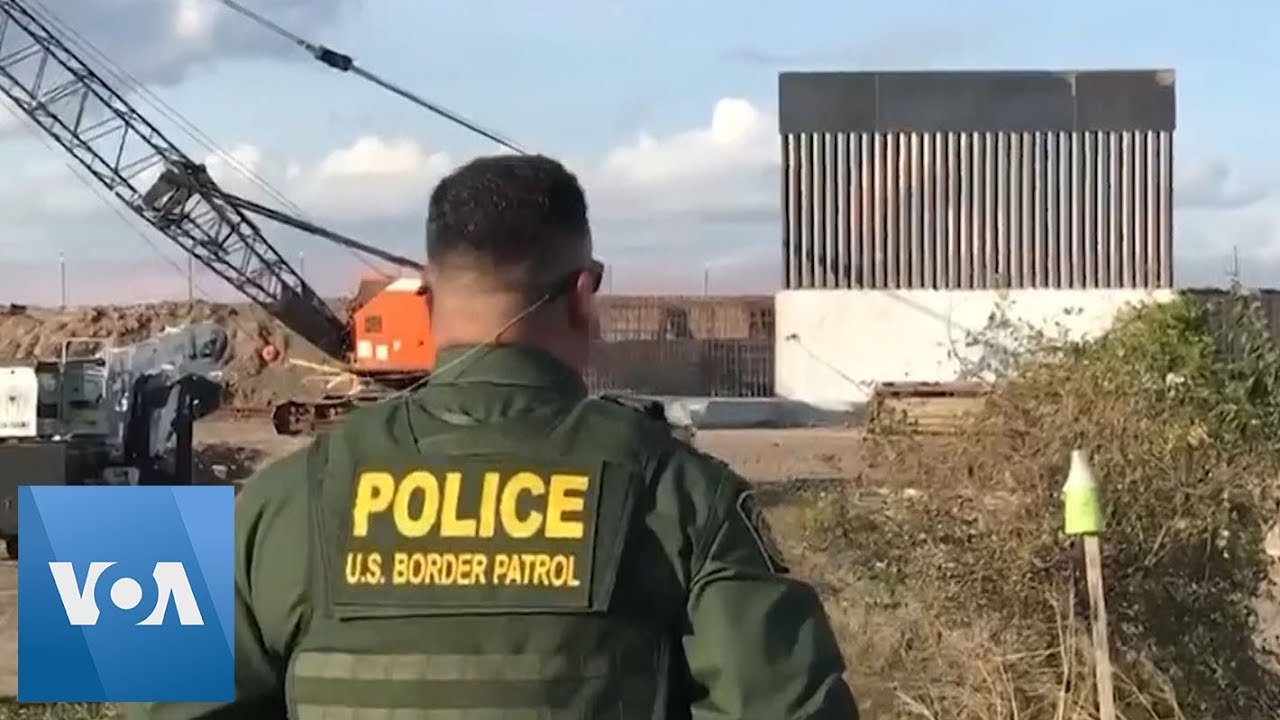 US Border Patrol Unveils New Border Wall Section - YouTube