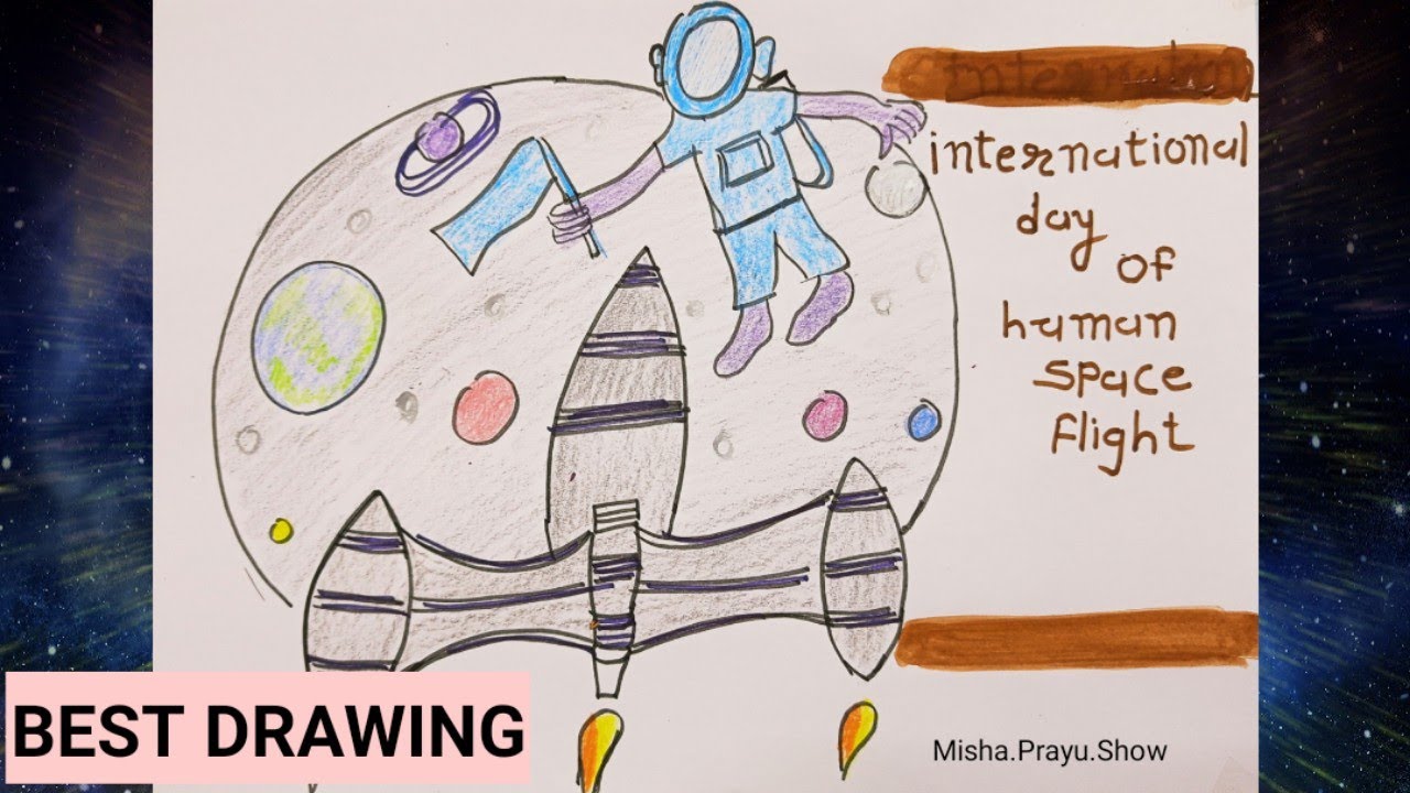International Day of Human Space Flight 2021 | Space Shuttle Drawing ...