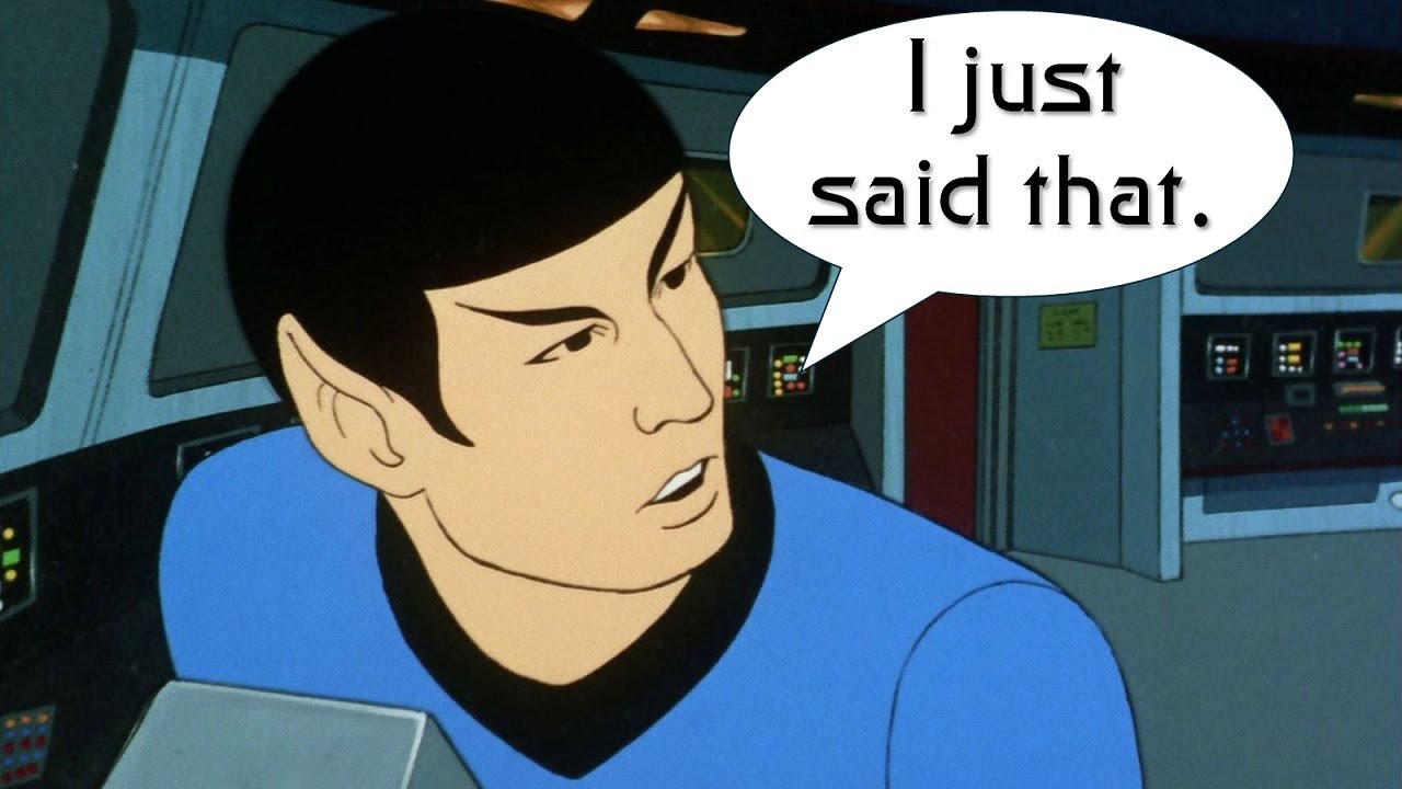 Thursday Trek: Spock just said that. - YouTube