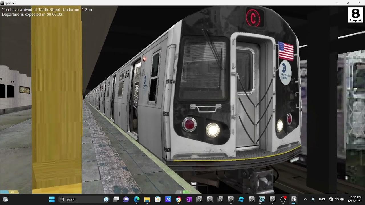Openbve New 3d 2020 R160A Alstom C Train arriving & departing at 155th Street - YouTube