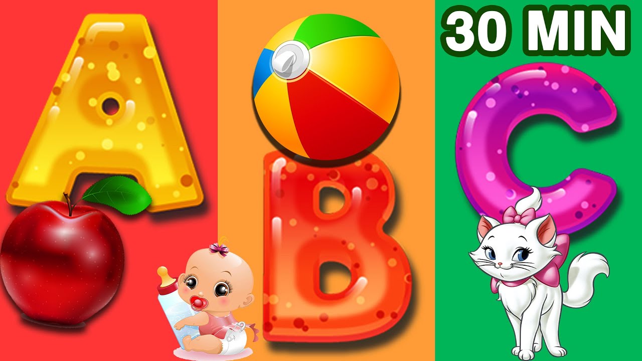 ABC FOR KIDS 30 MINS | PHONIC SONGS | A FOR APPLE |Sippy kids club ...