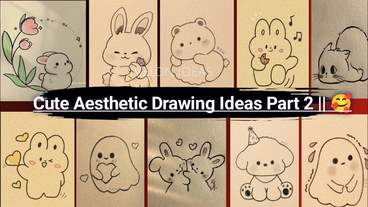 Cute Drawing Idea's For Beginners Part 2 || Aesthetic Drawin Ideas ...