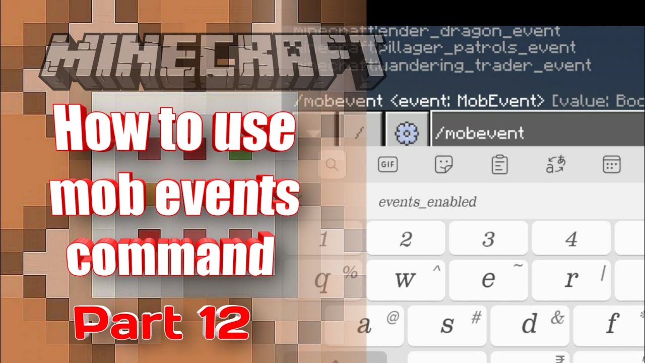 How to use mob events command full toturial | Command Block toturials ...