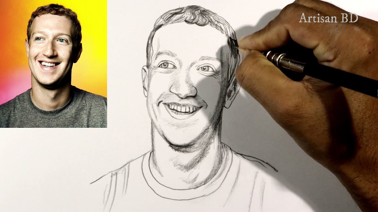 Draw of Sketch Mark Zuckerberg Drawing / Pencil drawing easy - YouTube