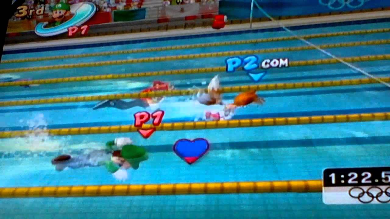 Mario and Sonic at the olympic games ( Swimming) - YouTube