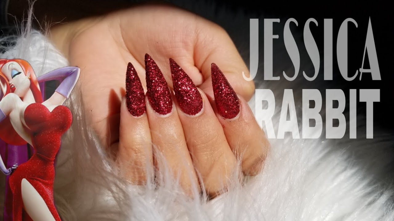 JESSICA RABBIT NAILS ! LOOSE GLITTER - YouTube