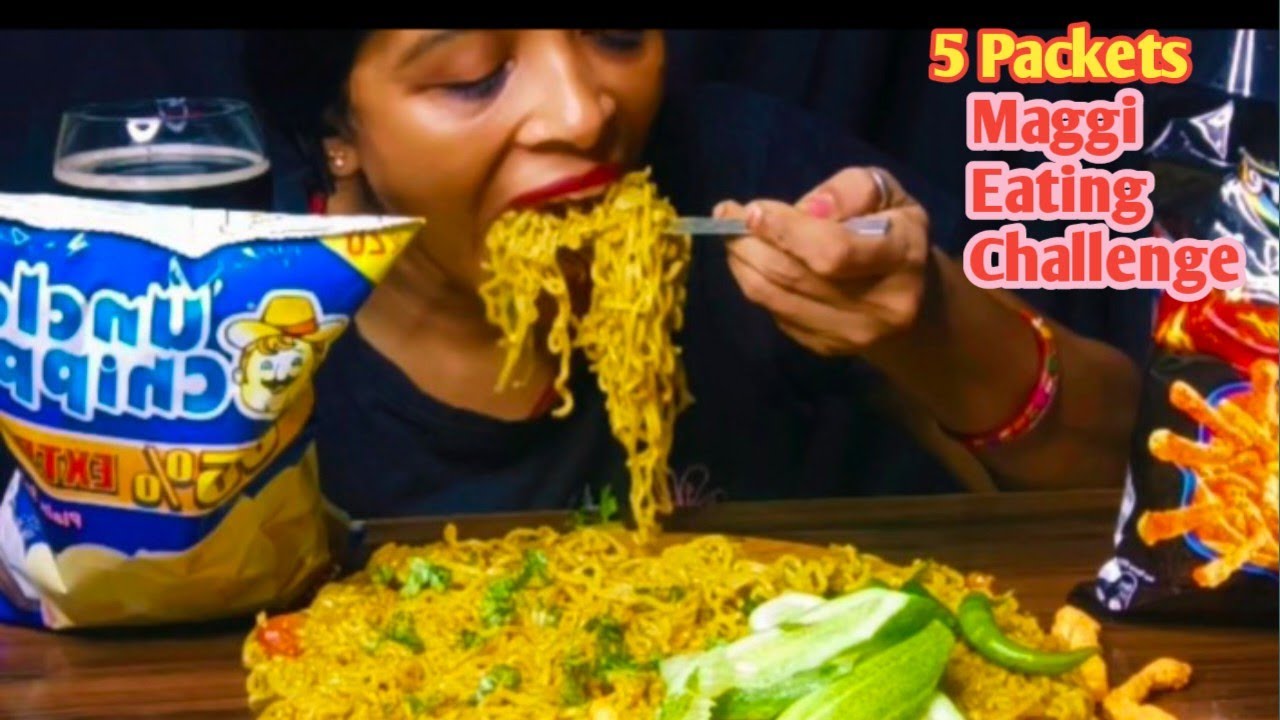 Eating 5 Packets Of Maggi Noodles Challenge| Street Food Challenge ...