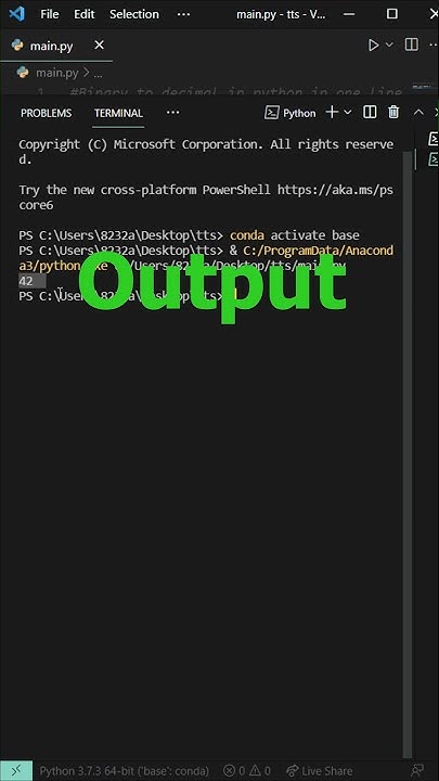 Binary to Decimal in #python in one line | python tricks | #shorts # ...