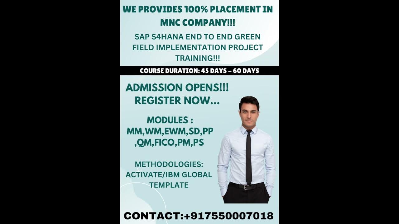 SAP S4HANA END TO END GREEN FIELD IMPLEMENTATION PROJECT TRAINING WITH ...