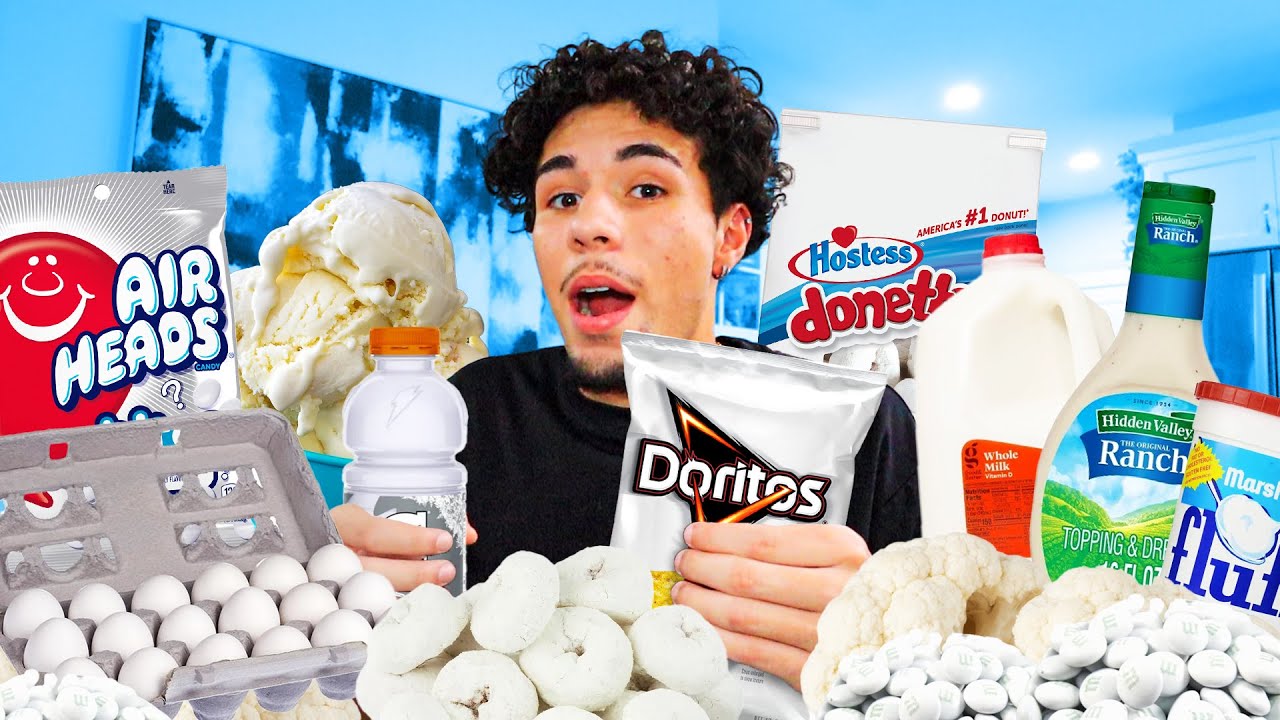 EATING ONLY WHITE COLORED FOOD FOR 24 HOURS! - YouTube