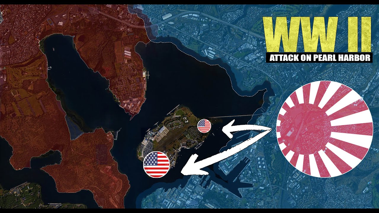 Attack On Pearl Harbor using Google earth World War 2 Battles - YouTube