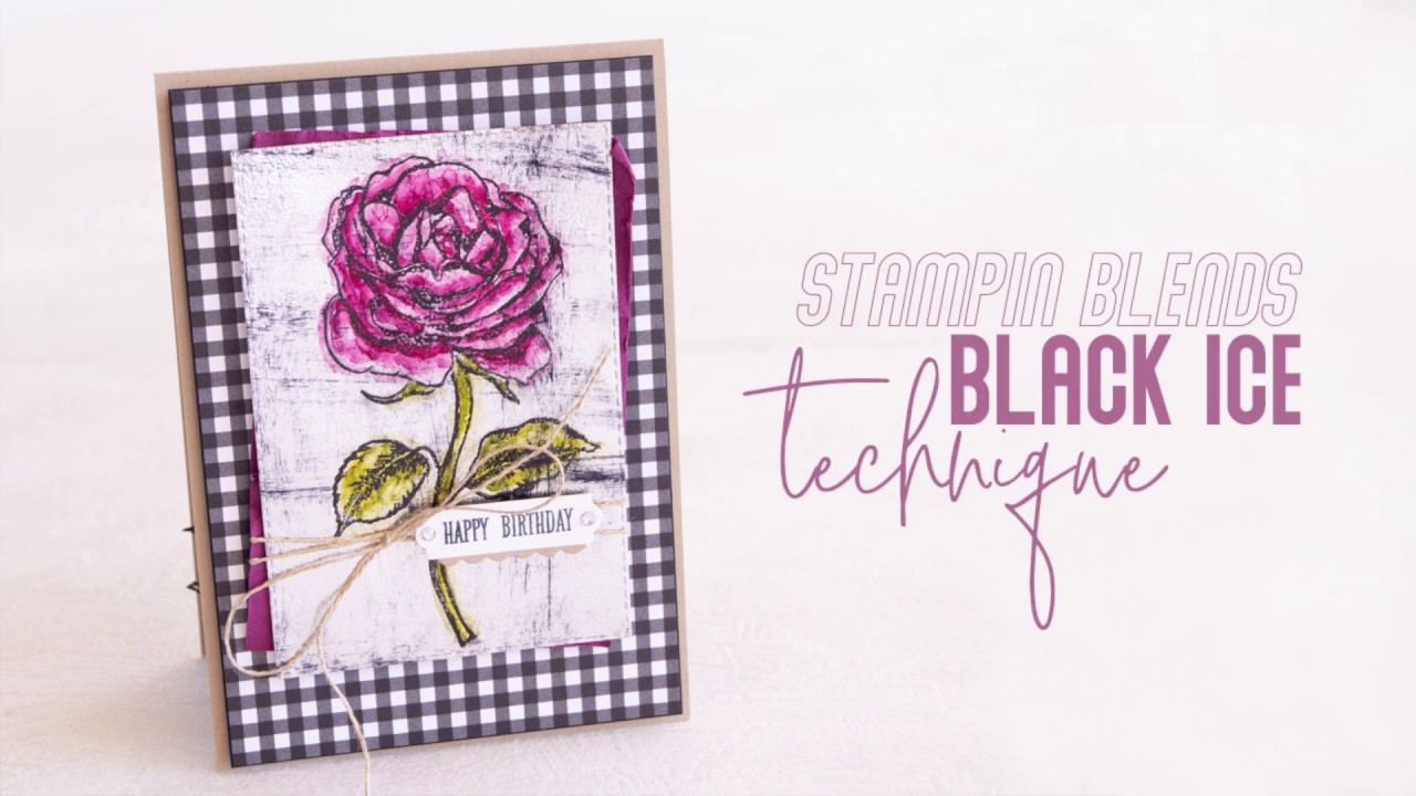 Stampin' Blends Meet Black Ice Technique - YouTube