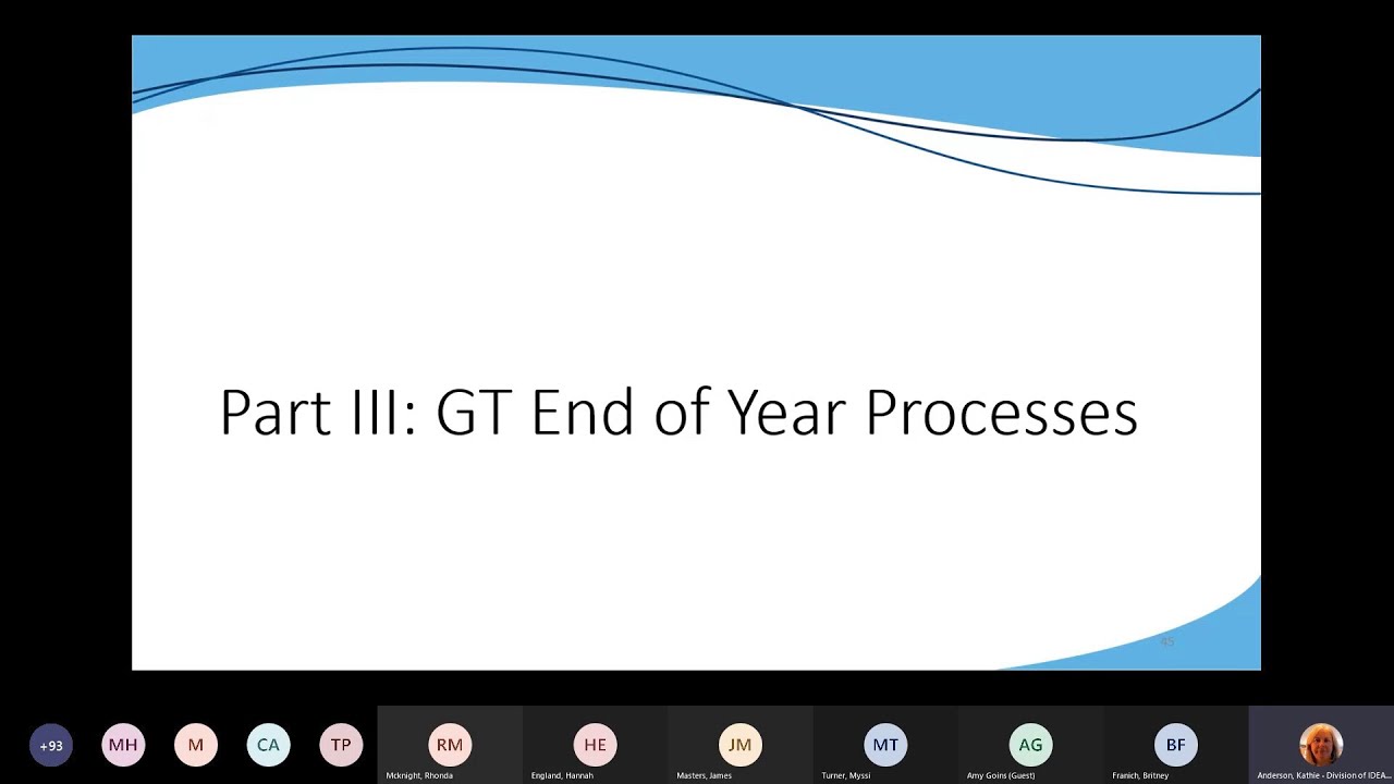 Part III: GT End of Year Processes - YouTube