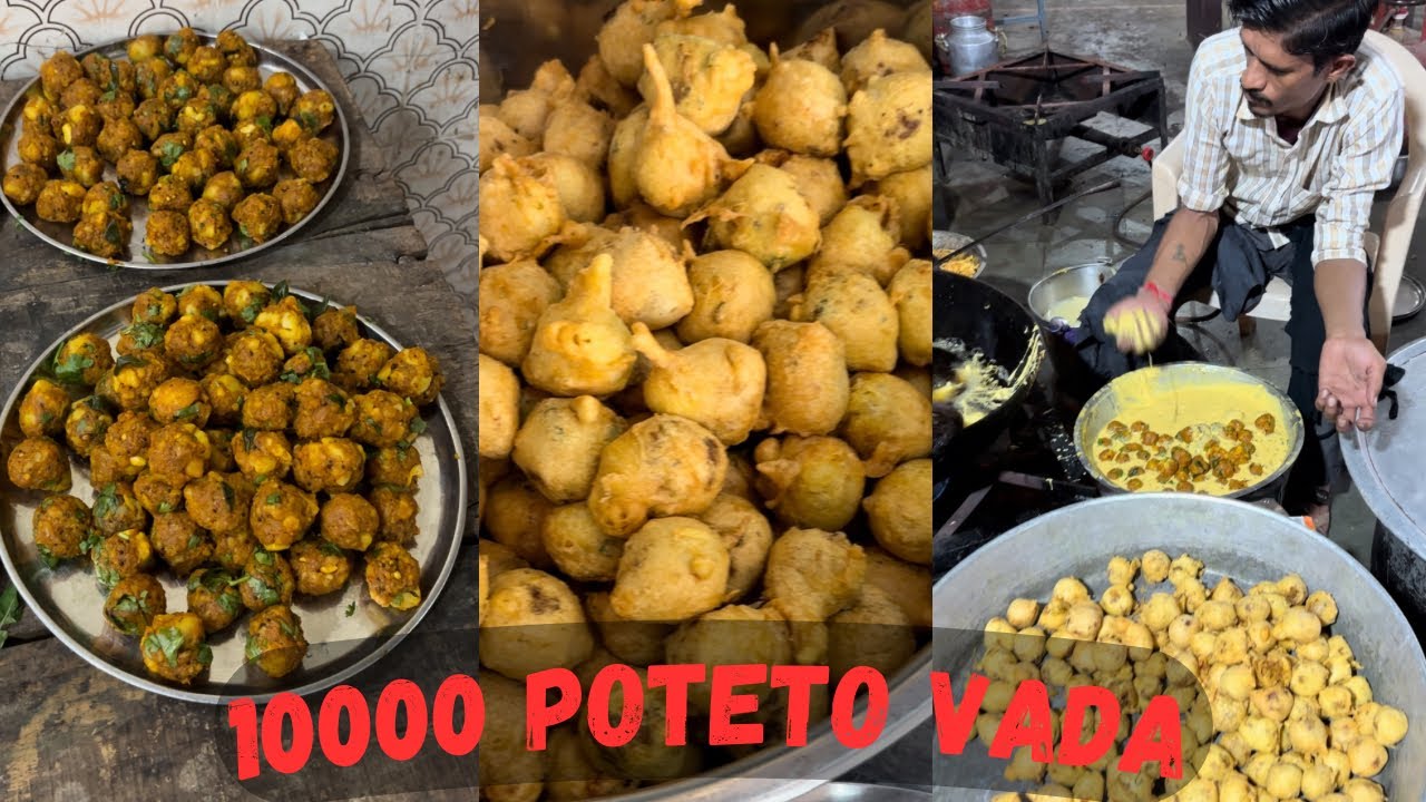 MAKING 10000 Bateka vada in marriage food - YouTube