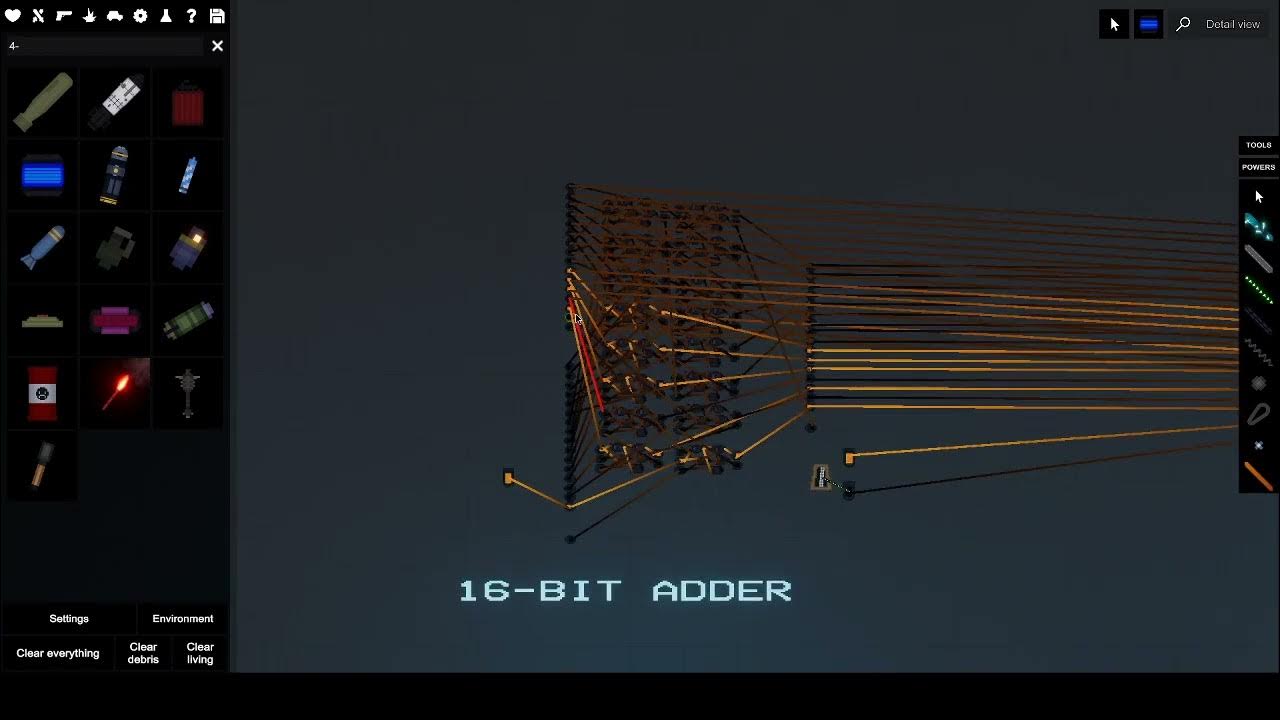 16-bit Binary Counter in People Playground(I'm very smart please hire ...