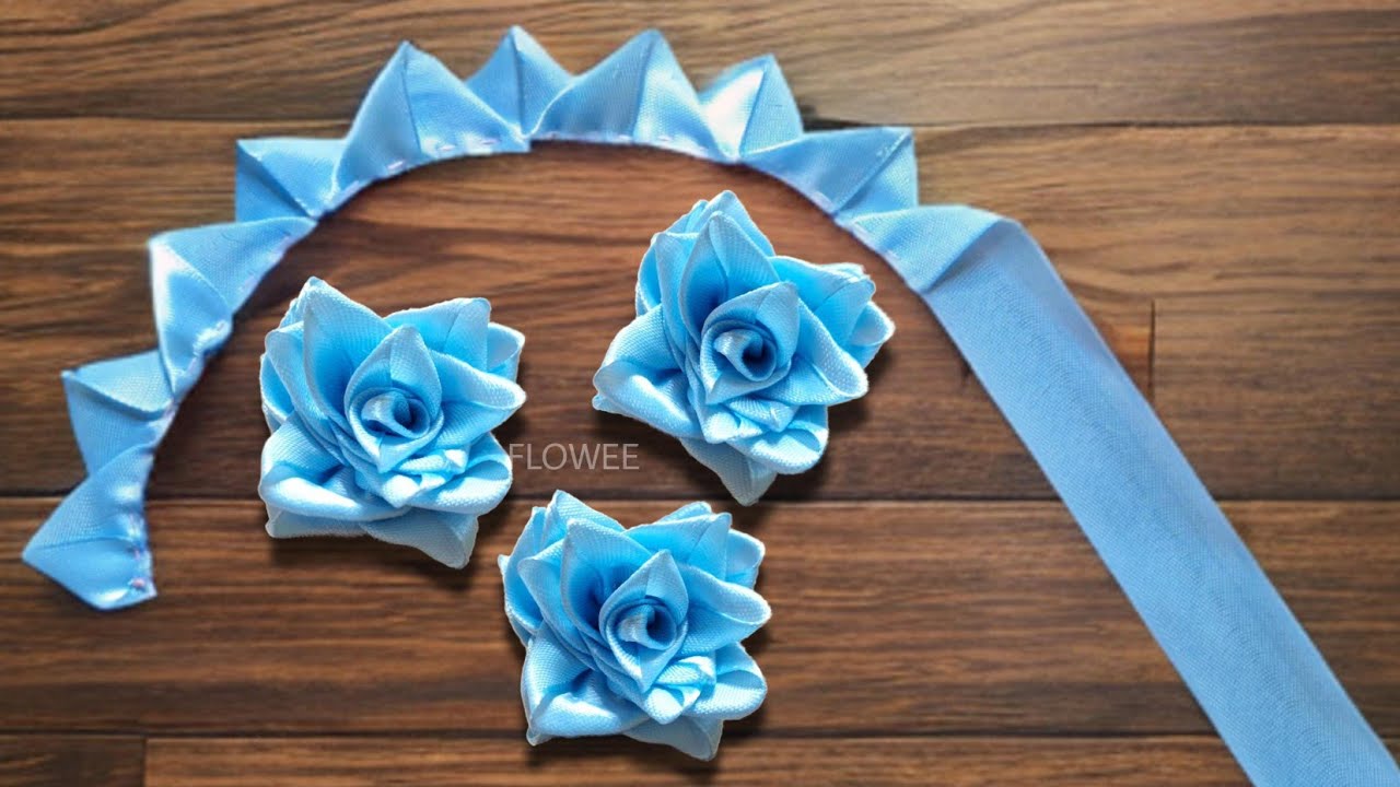 Whole Ribbon Rose - Ribbon Flowers - How to make an easy ribbon rose ...