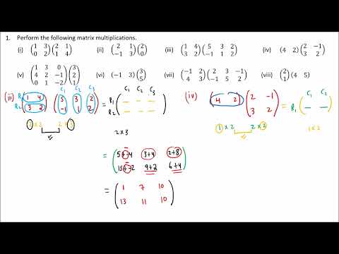 Grade 9 maths: Matrices (part 2: worksheet) - video 1 - YouTube
