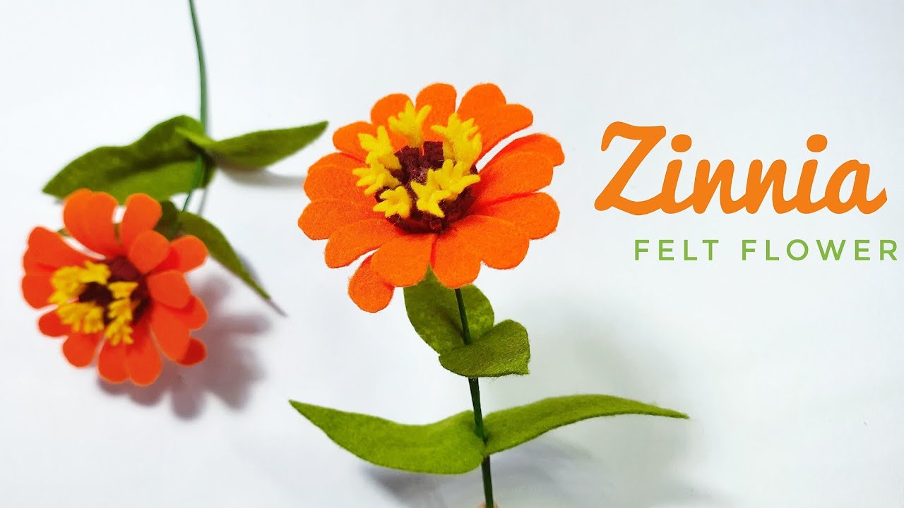 Zinnia Felt Flower #DIY | Felt Zinnia || Tutorial Bunga Flanel by ID ...
