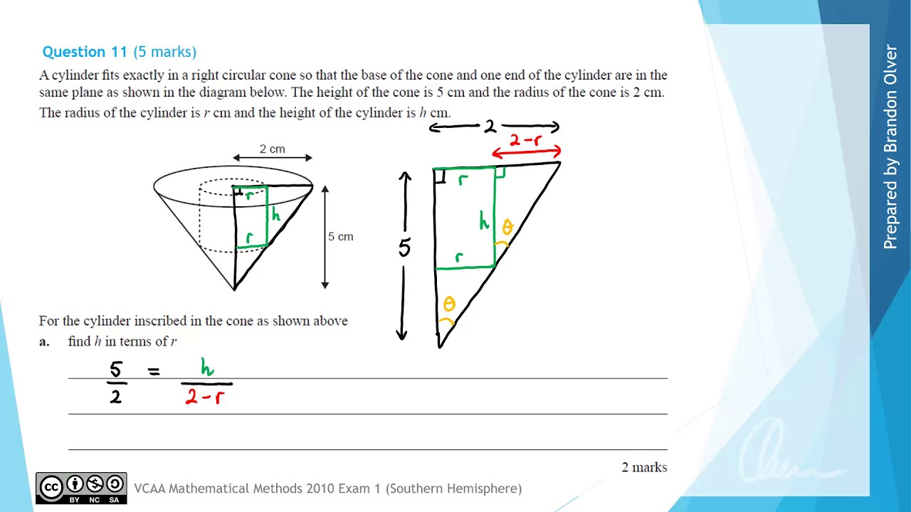VCAA Mathematical Methods 2010 Exam 1 - Question 11 - YouTube