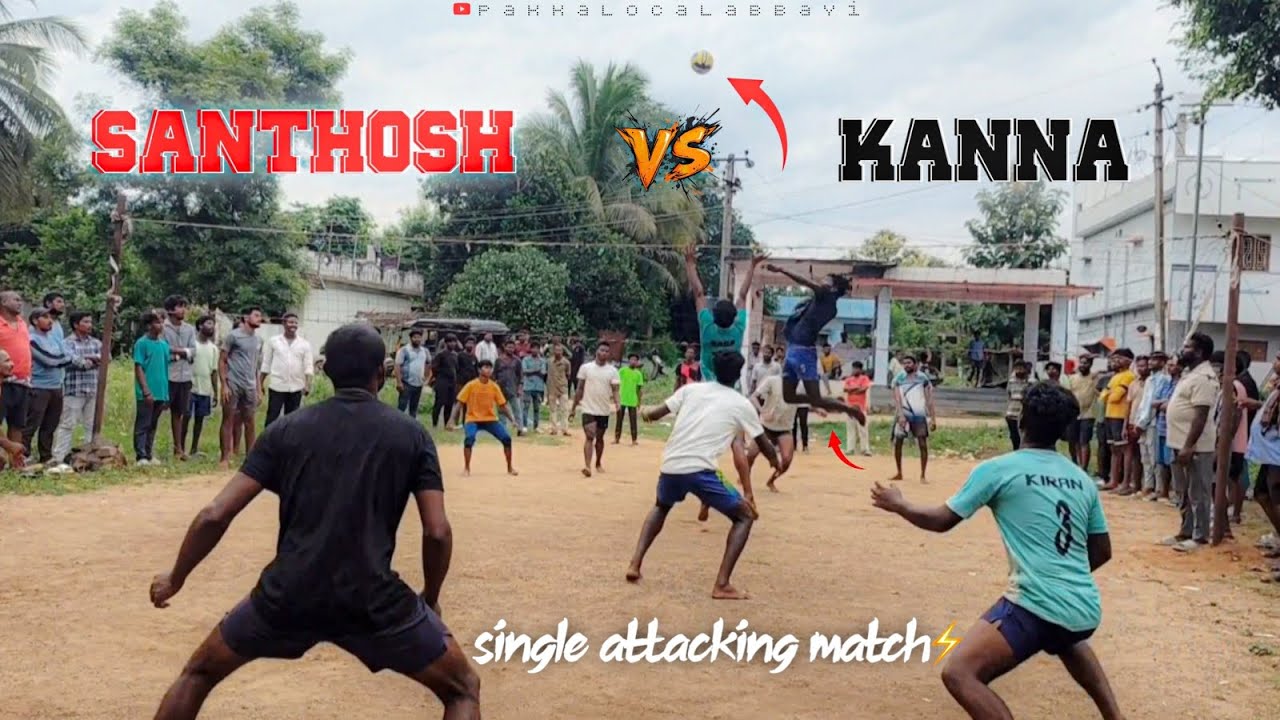 Last Point Attack War🔥 Santhosh vs Kanna | Hukumpeta Volleyball Rage! | Shocking Finish! - YouTube