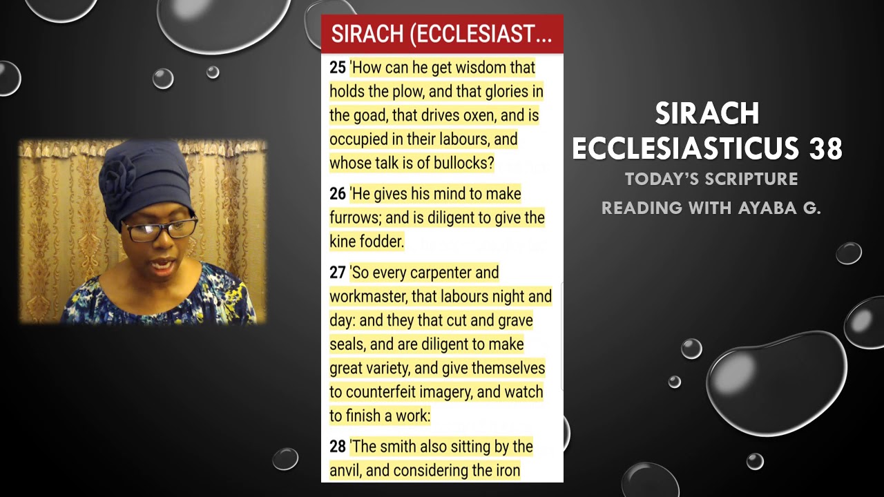 Sirach-Ecclesiasticus 38 - YouTube