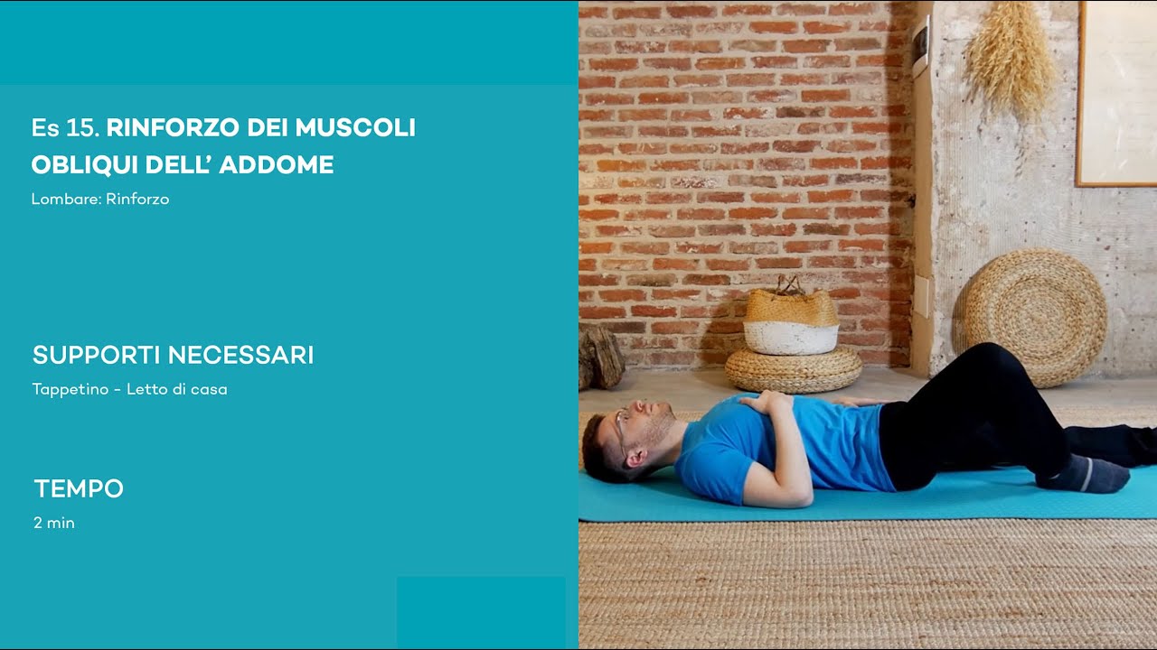 Es.15 Rinforzo Trasverso ed Obliqui dell'addome (Intermedio) / Lombare ...