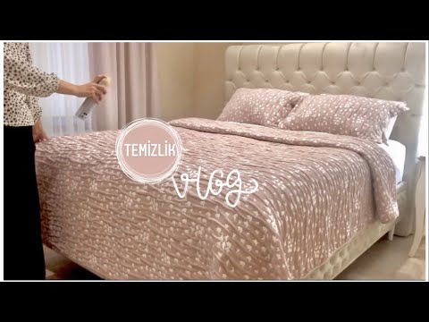 Yatak odası temizleme rutini, detaylı cam ve perde temizliği | sessiz vlog