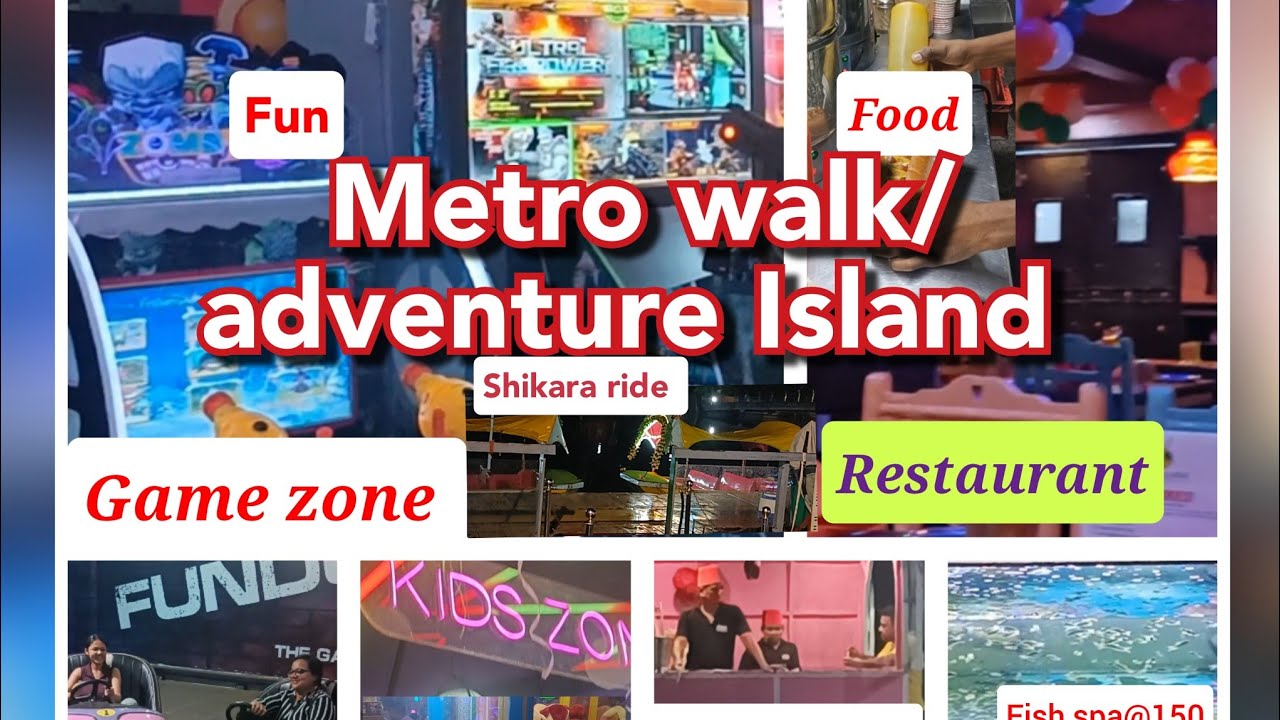 Metro walk/adventure Island Delhi ||gaming zone, restaurant, street ...