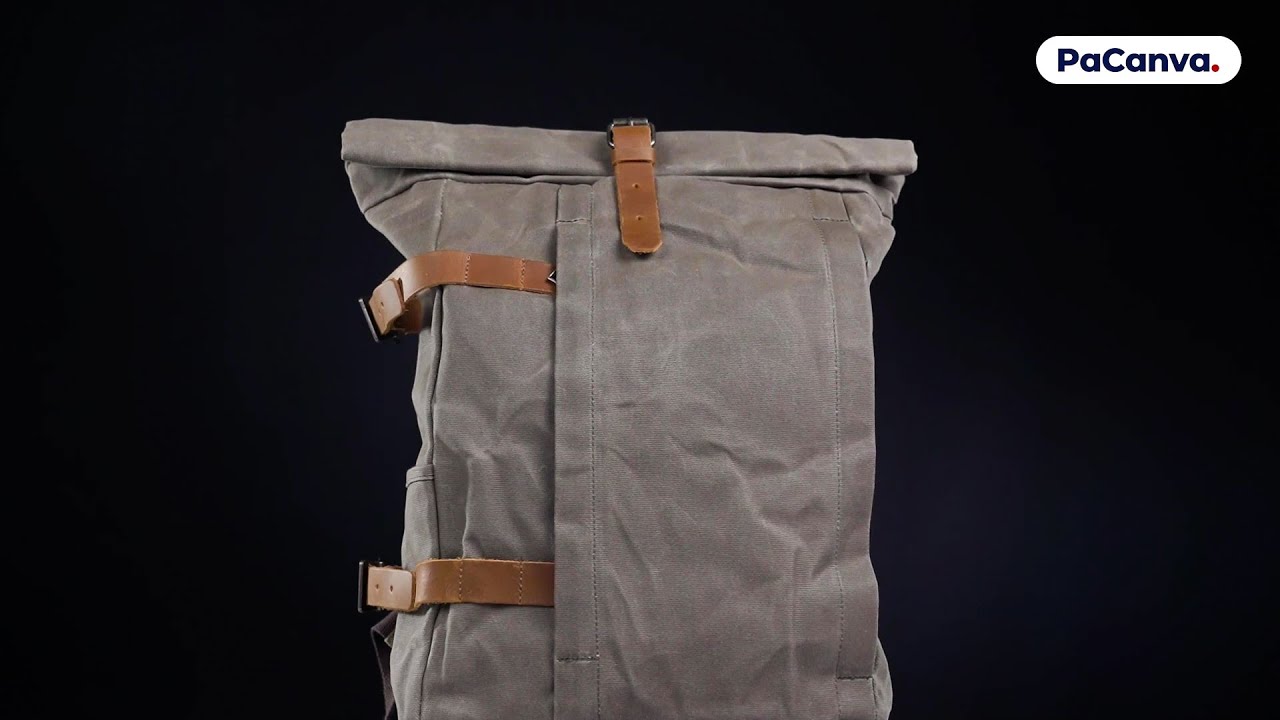 PaCanva Raze - Waxed Canvas Roll Top Laptop Backpack 20L - YouTube