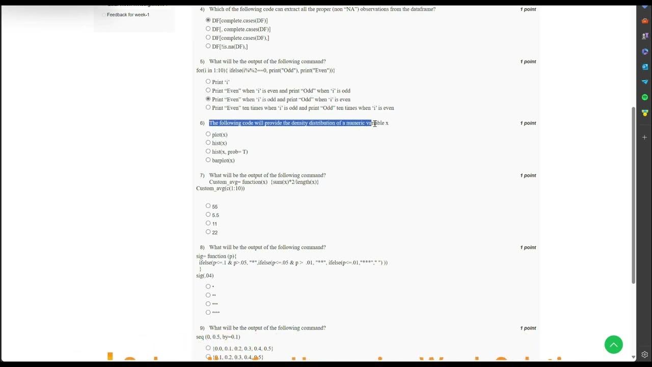 NPTEL Advanced R Programming for Data Analytics in Business Week 1 Ass Solution July 2024 IIT ...