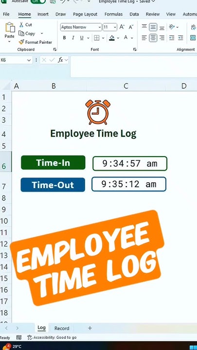 Employee Time log in excel. #education #exceltricks #exceltips #exceltutorial #Excel - YouTube