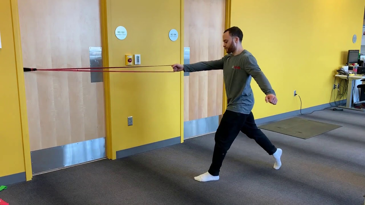 Band Split Squat with Reach - YouTube