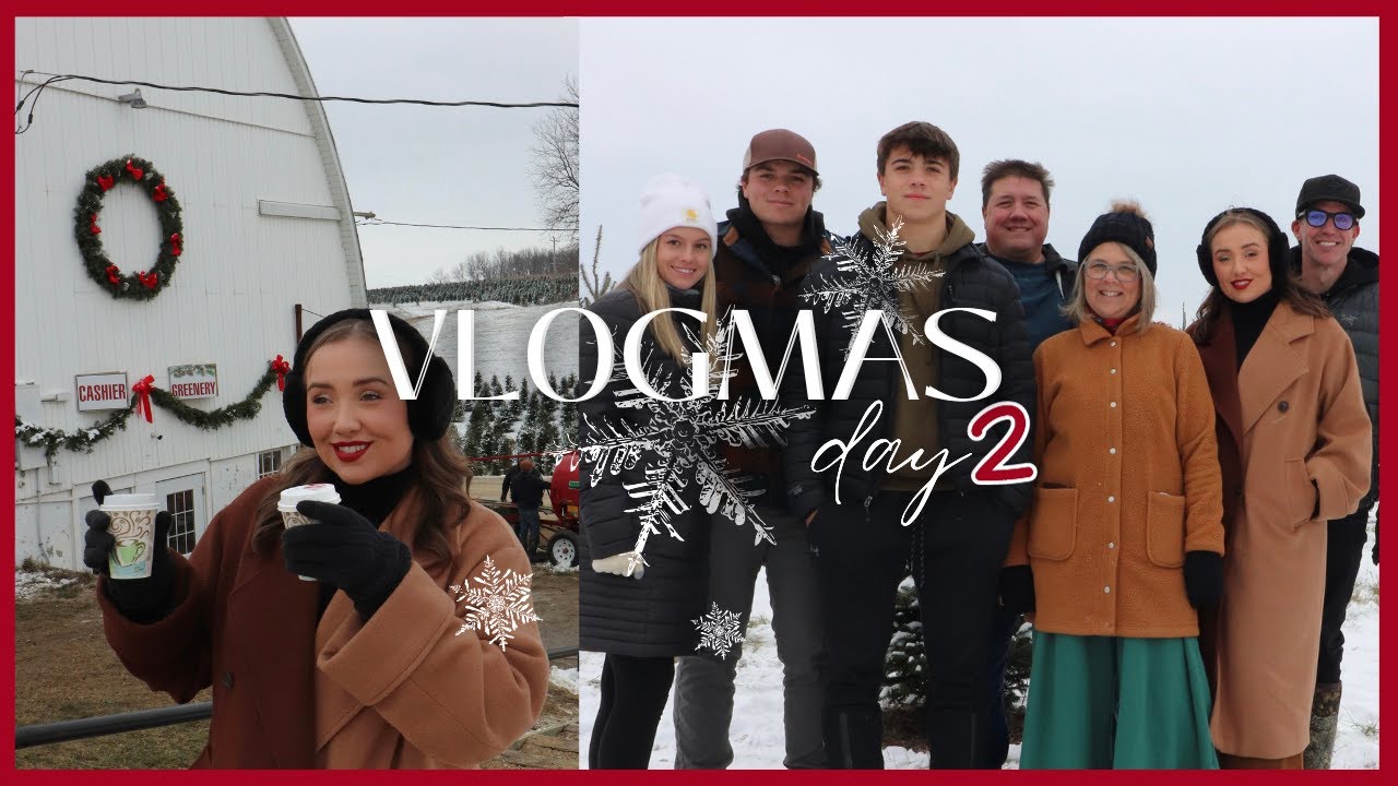 VLOGMAS DAY 2 | Christmas tree farm, trying new dyson airwrap, and ...