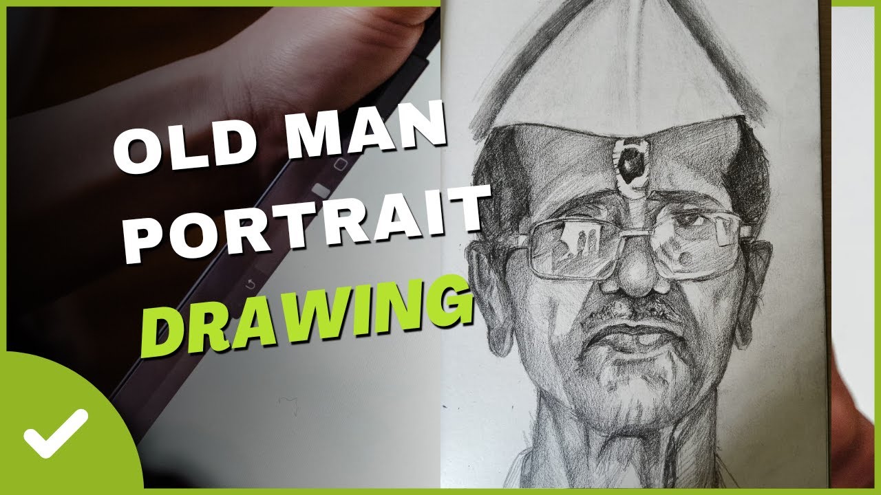 Realistic Old Man Portrait Drawing | Pencil Sketching Tutorial - YouTube