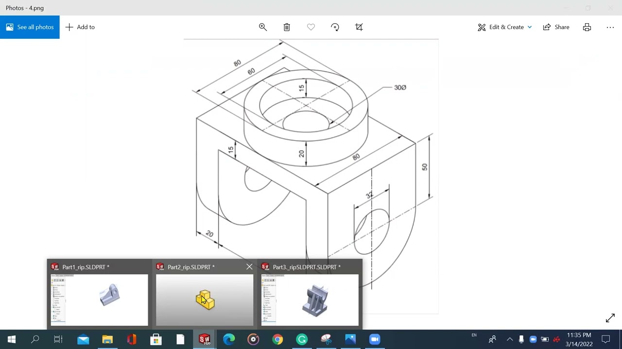 Lecture 4 part 2 3D modeling exercises mirror, array - YouTube