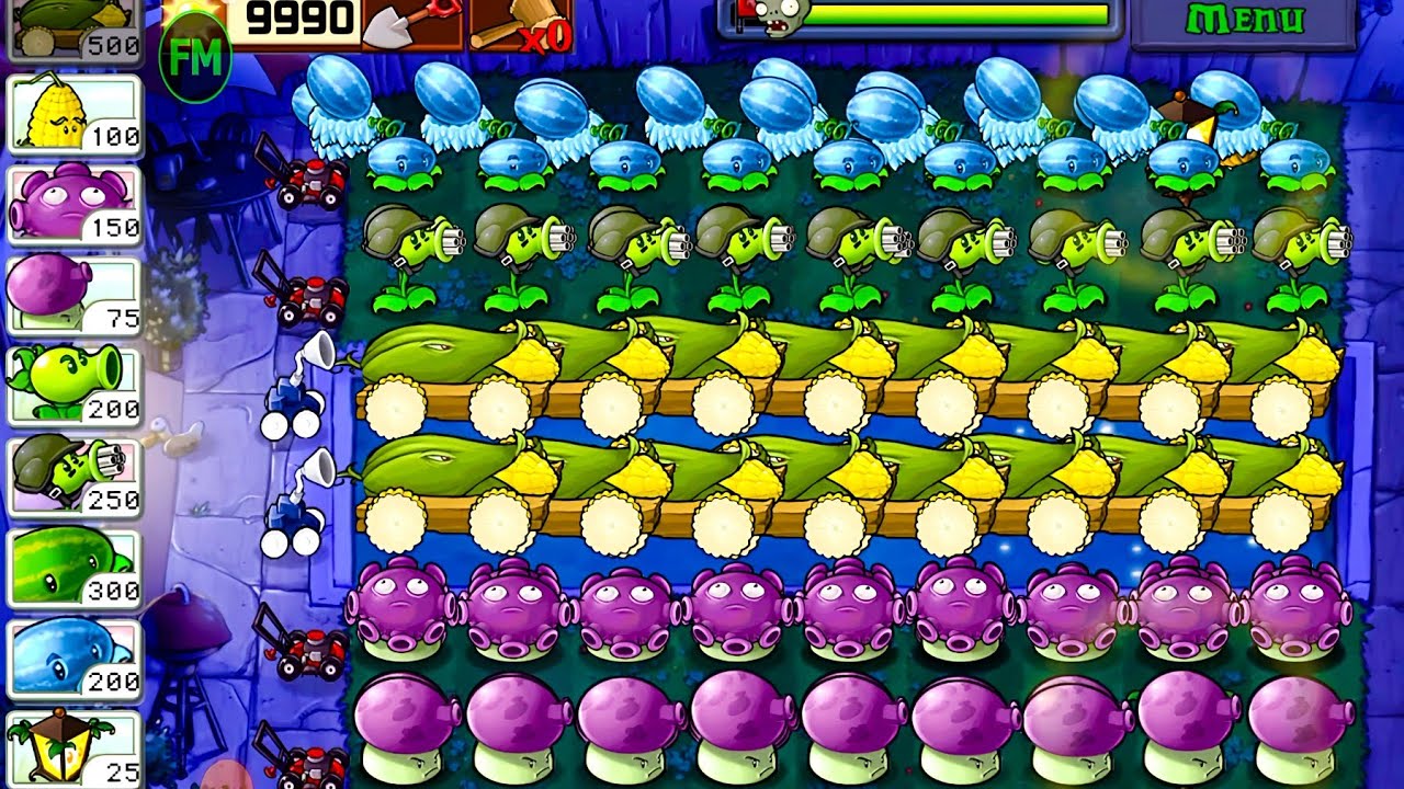 Plants Vs zombies survival Fog Strategy(1,2,3,4,5)Flags | Pvz Gameplay ...