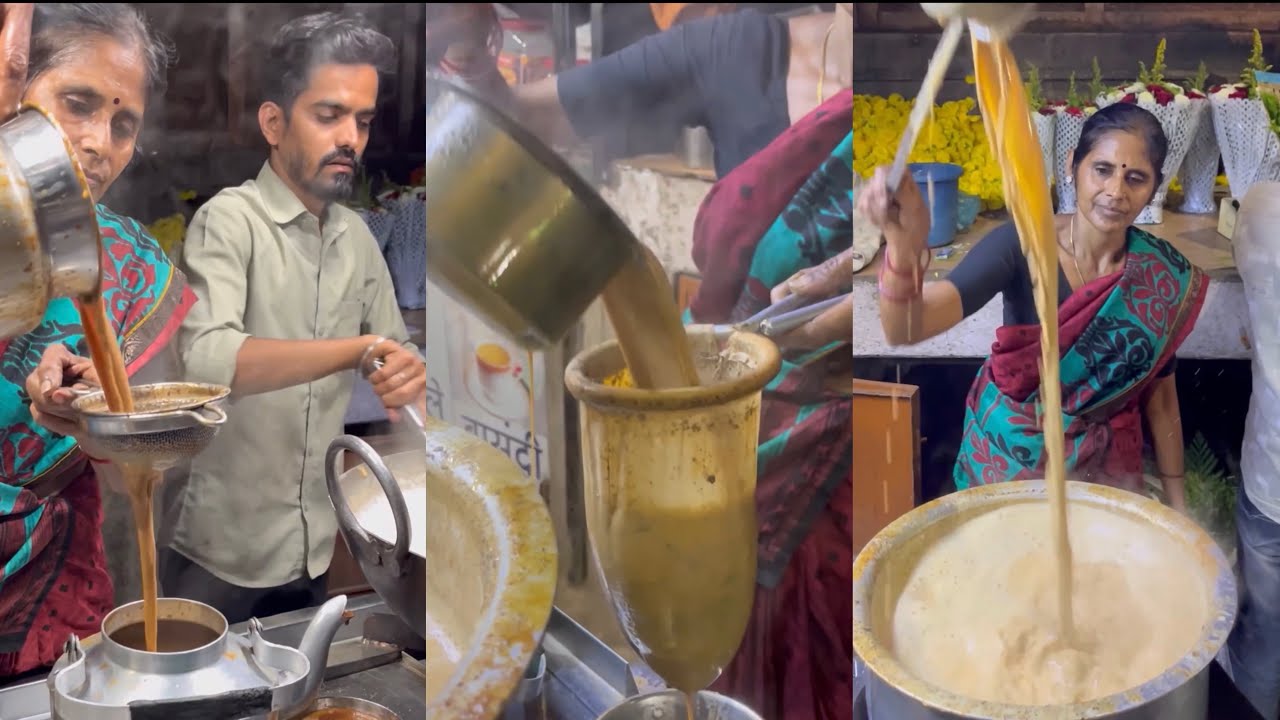 Marathi Lady selling Street Style Chai in Kolhapur - YouTube