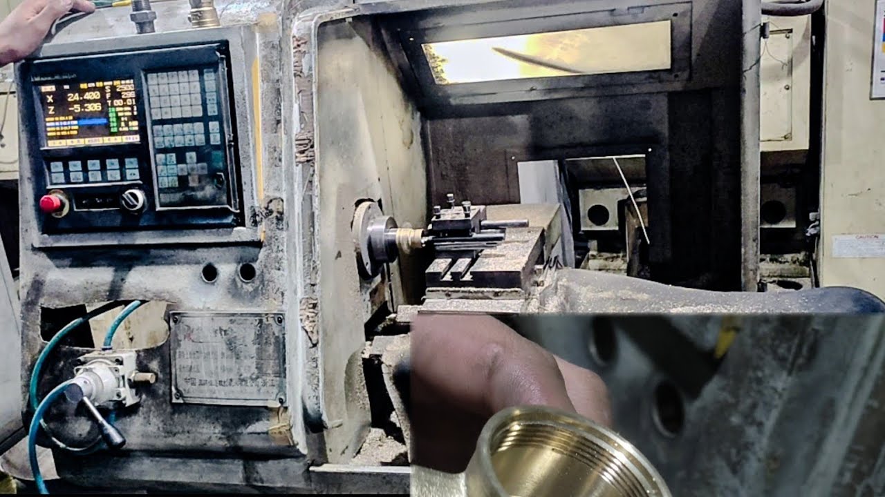 CNC lathe machine china washing control threading #cnc #cnclathe #china ...