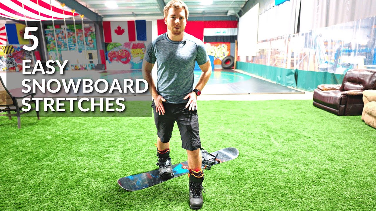 5 Easy Snowboard Stretches to do BEFORE RIDING - YouTube