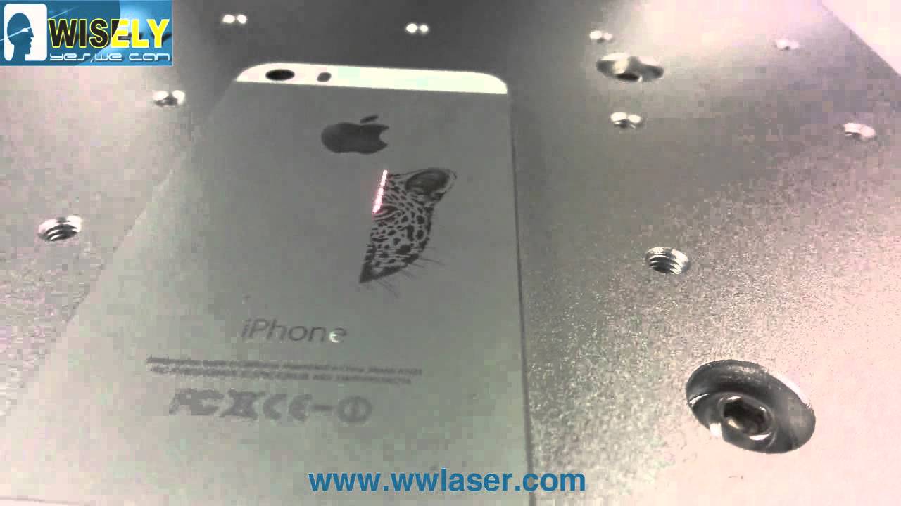 iphone laser engraving by Wisely Laser - YouTube