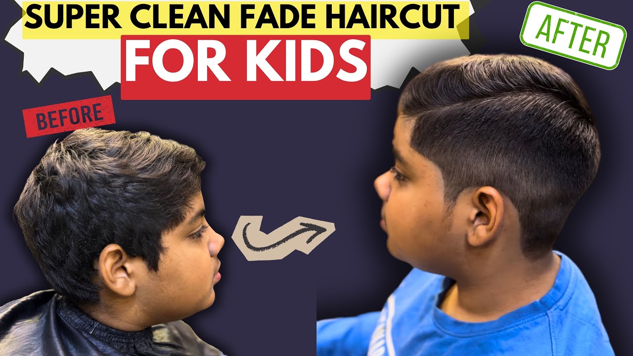 Super Clean Kids Fade Haircut | Comb Over Style - YouTube