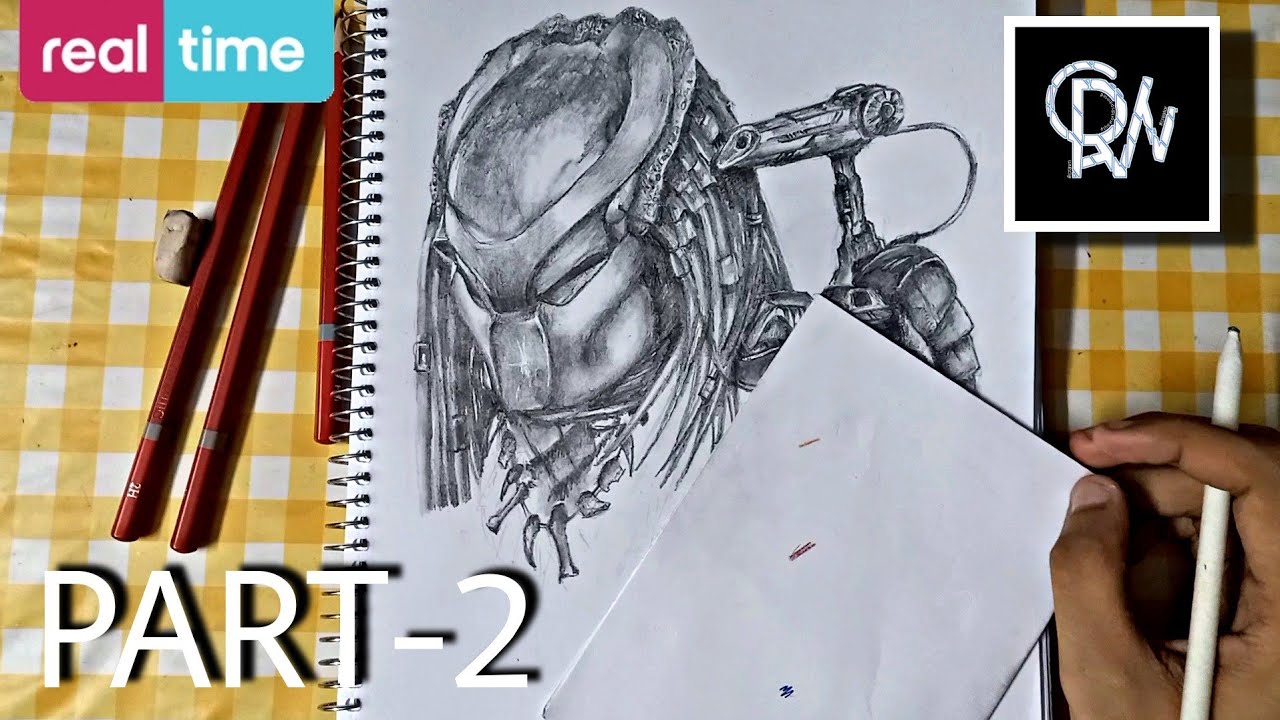 How to draw Predator | drawing predator Part-2 | Real-time | Cravn ...