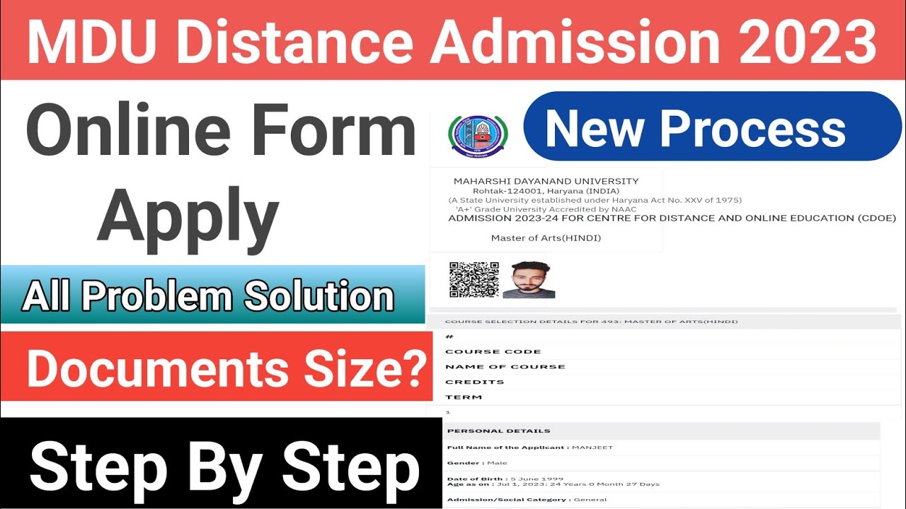 mdu dde admission form fill up | mdu distance admission form kaise ...