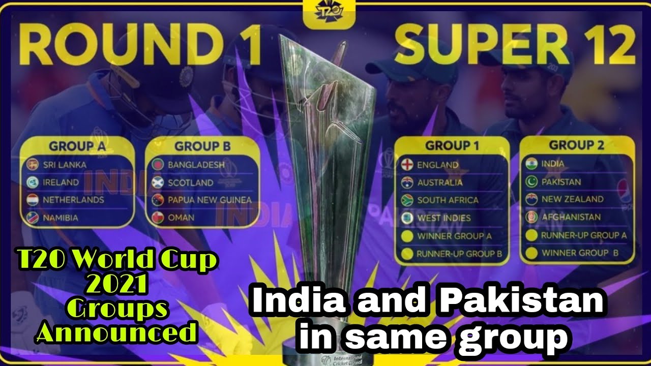 ICC Cricket T20 World Cup 2021 | Groups Announced | India and Pakistan ...